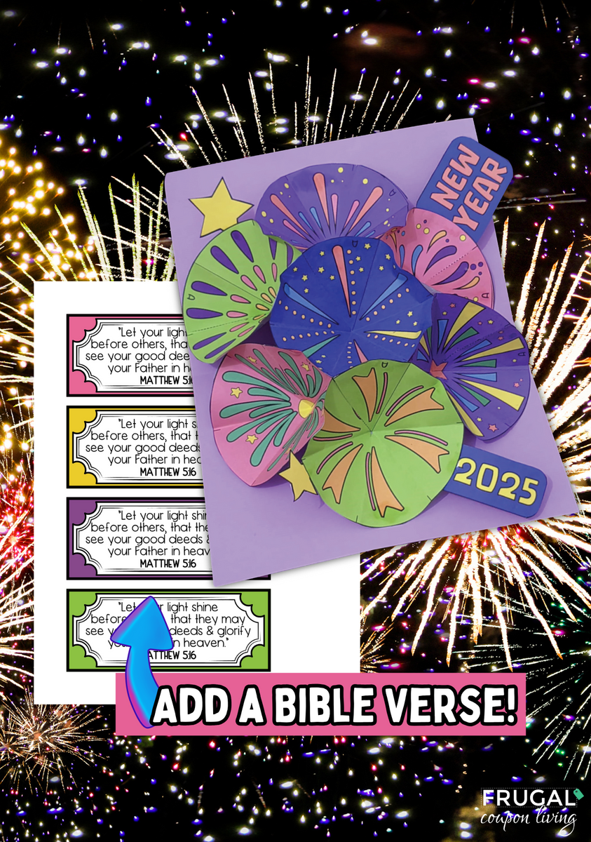 3-D New Year's Eve Craft - Fun Pop-Up Fireworks with Bible Verse ...