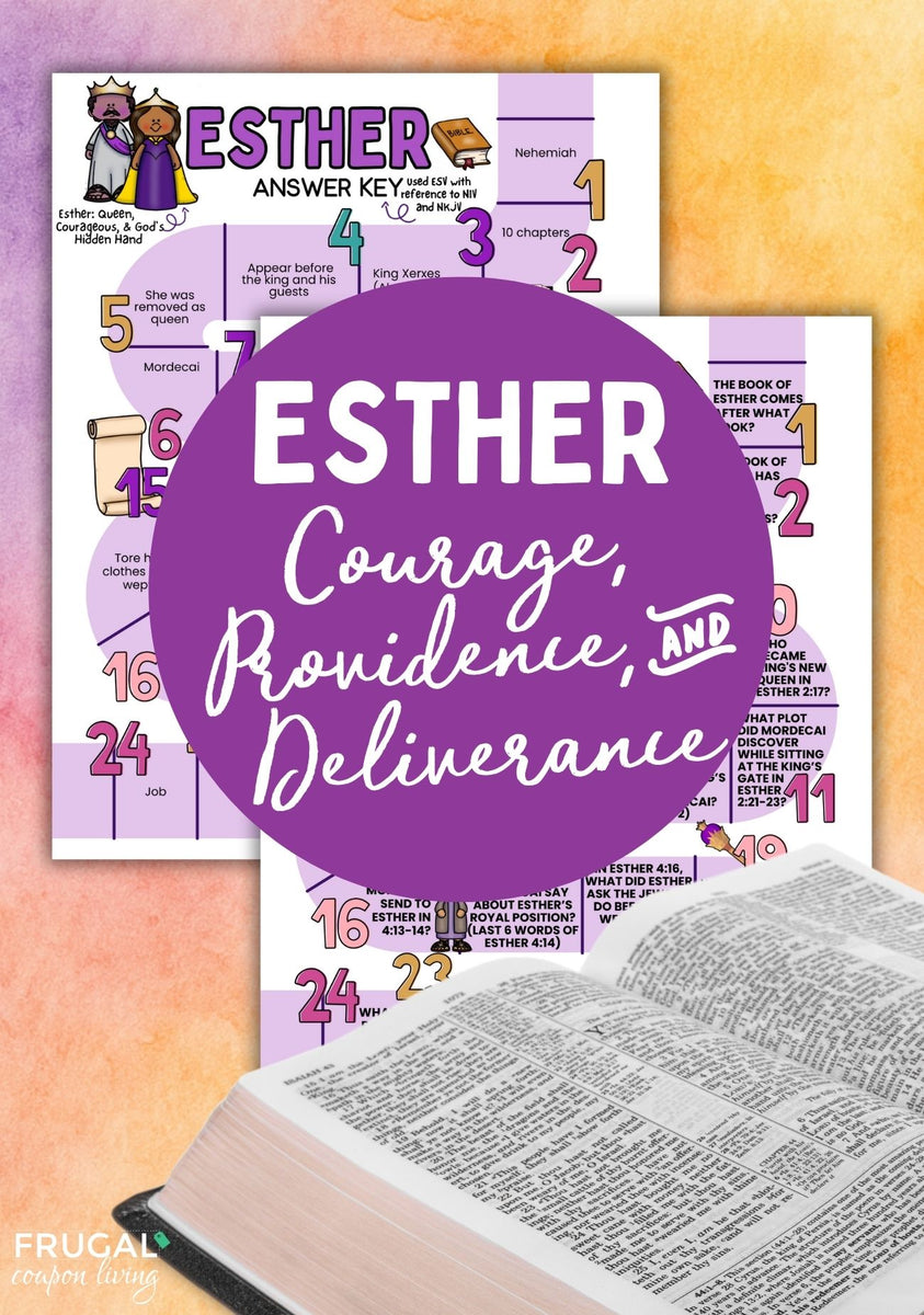 Esther Bible Scavenger Hunt Printable - Old Testament Bible Trivia ...