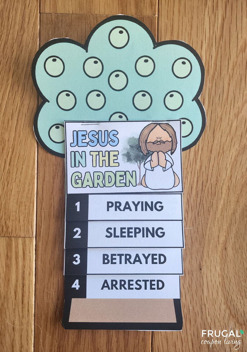 Jesus Prays in the Garden of Gethsemane Flipbook Craft for Holy Week ...