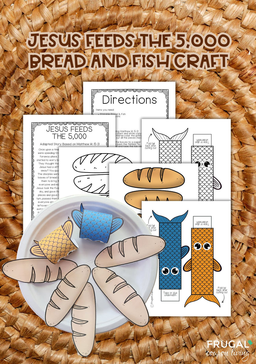 Jesus Fish & Bread Bible Craft - Jesus Feeds the 5,000 Printable ...