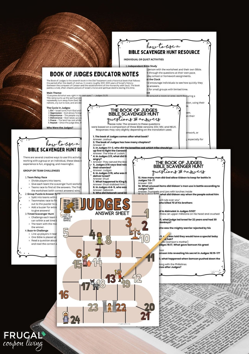 Judges Bible Study Scavenger Hunt Printable - Old Testament Bible ...