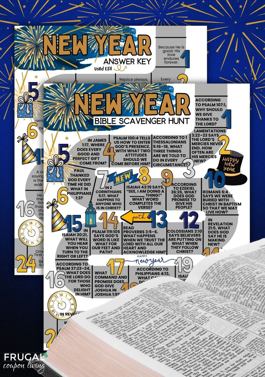 New Year Bible Scavenger Hunt Printable - New Year Bible Trivia for ...