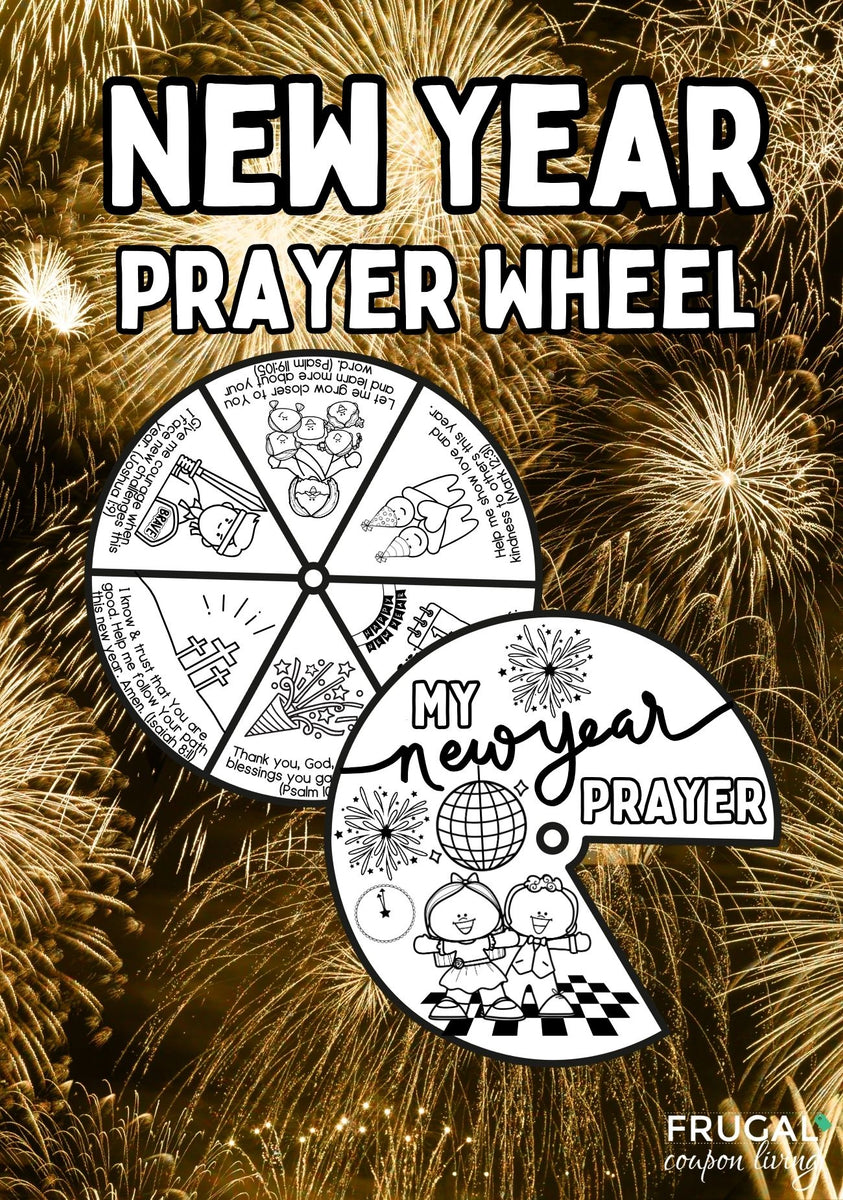Christian New Year's Eve Craft for Kids - Coloring Wheel + Bible Verses ...