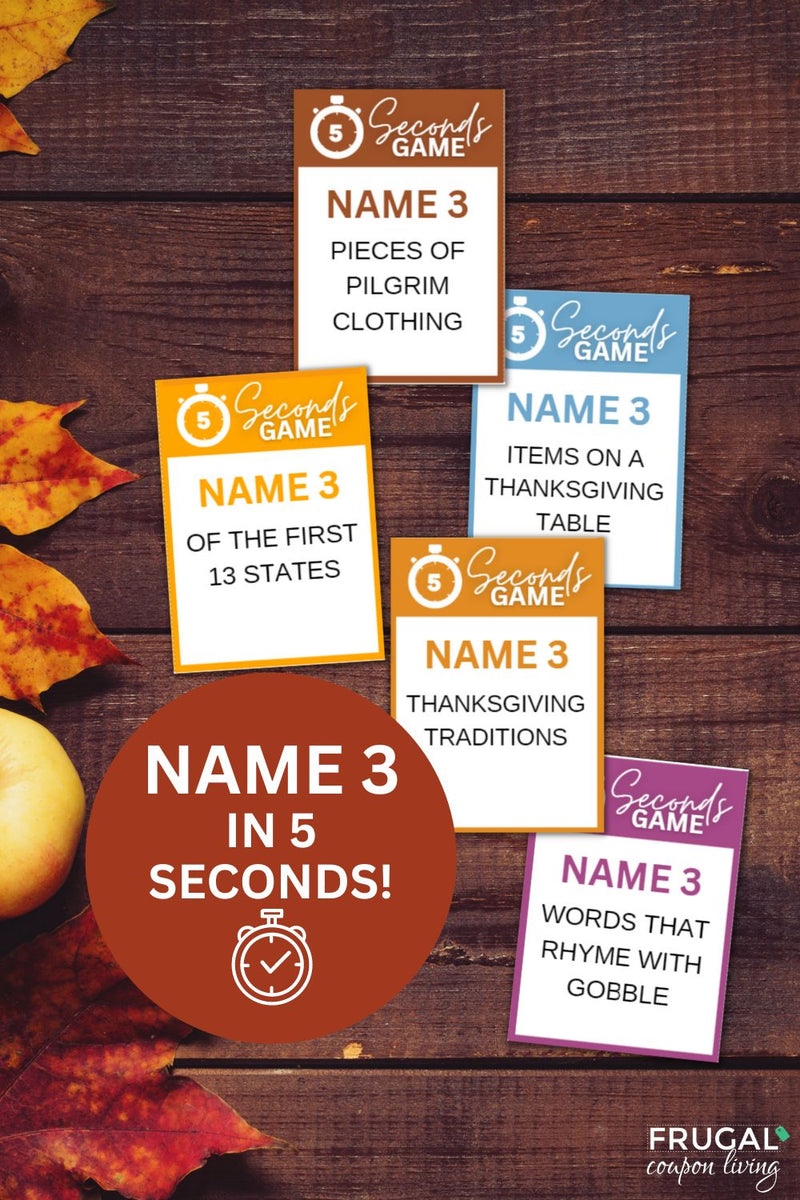 Super Fun 5 Second Game Thanksgiving Edition - 156 Cards! – Frugal ...