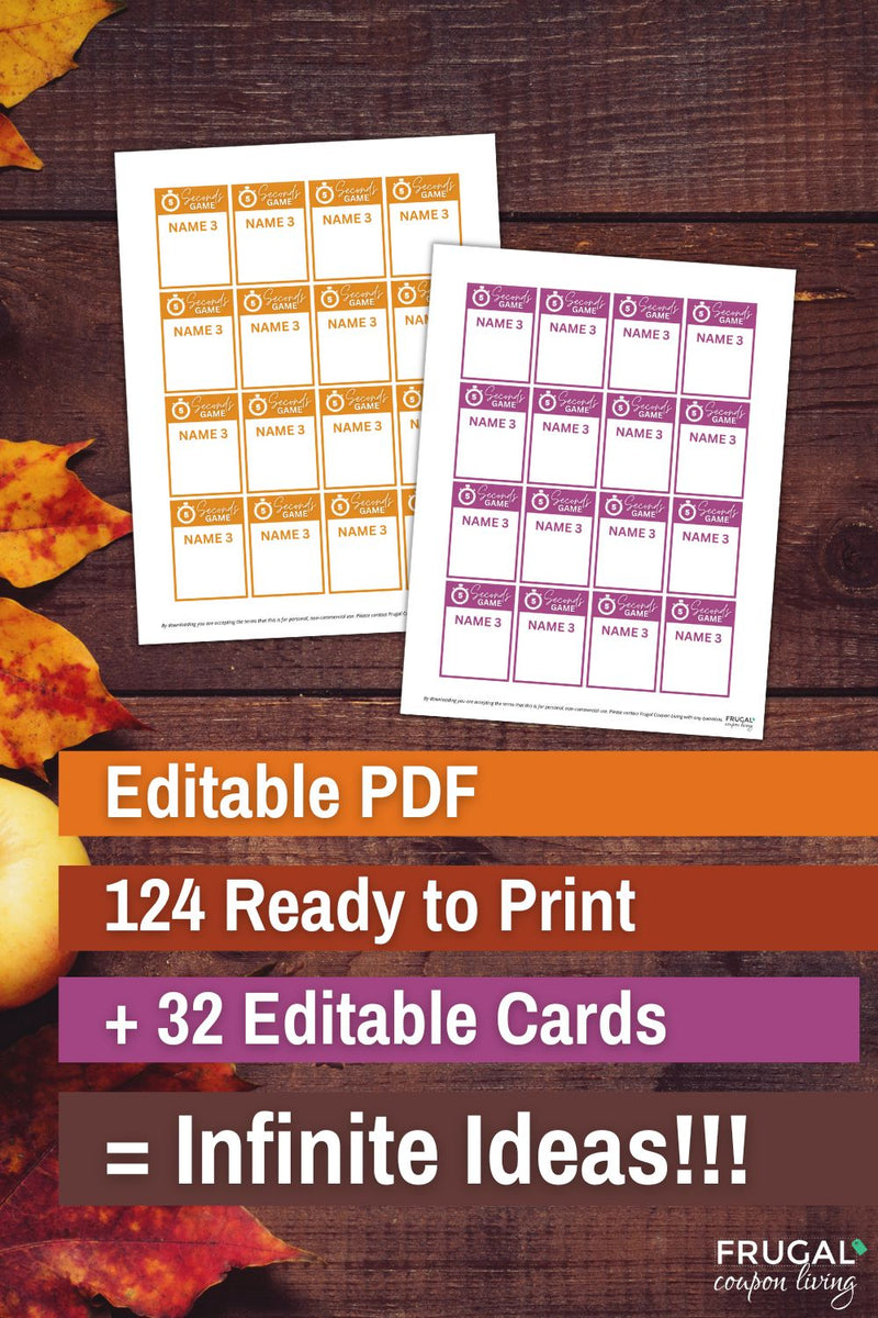 Super Fun 5 Second Game Thanksgiving Edition - 156 Cards! – Frugal ...