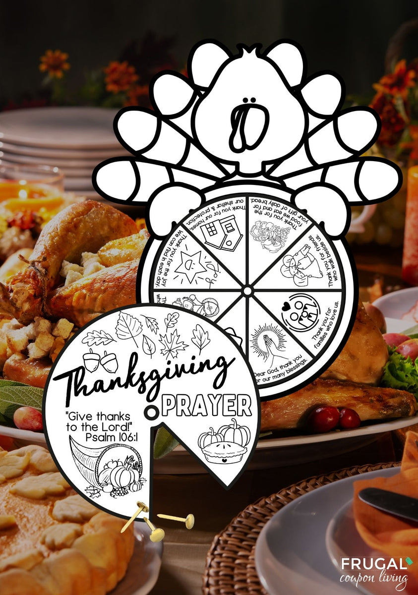 Thanksgiving Prayer Craft - Coloring Wheel Turkey Activity – Frugal ...