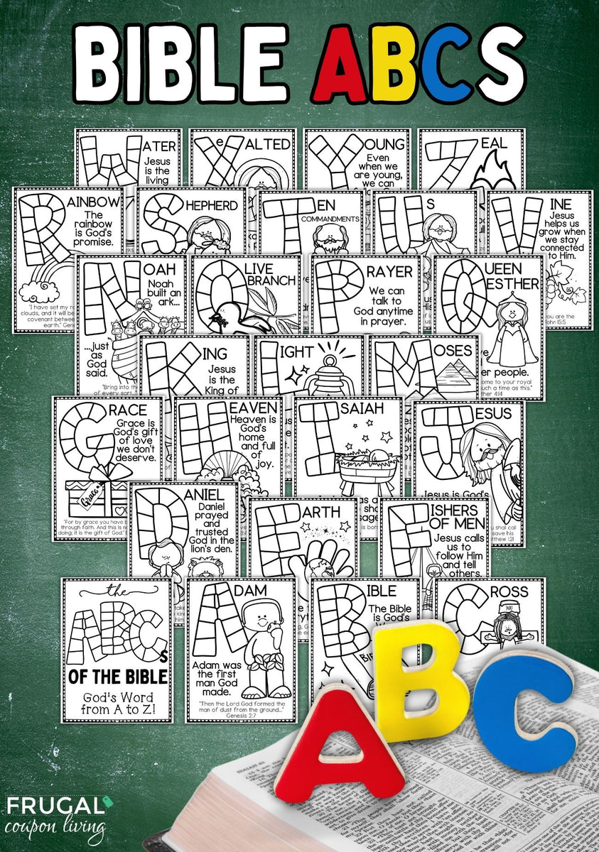 Bible ABCs Alphabet Coloring Pages for Kids - 26 Letters – Frugal ...