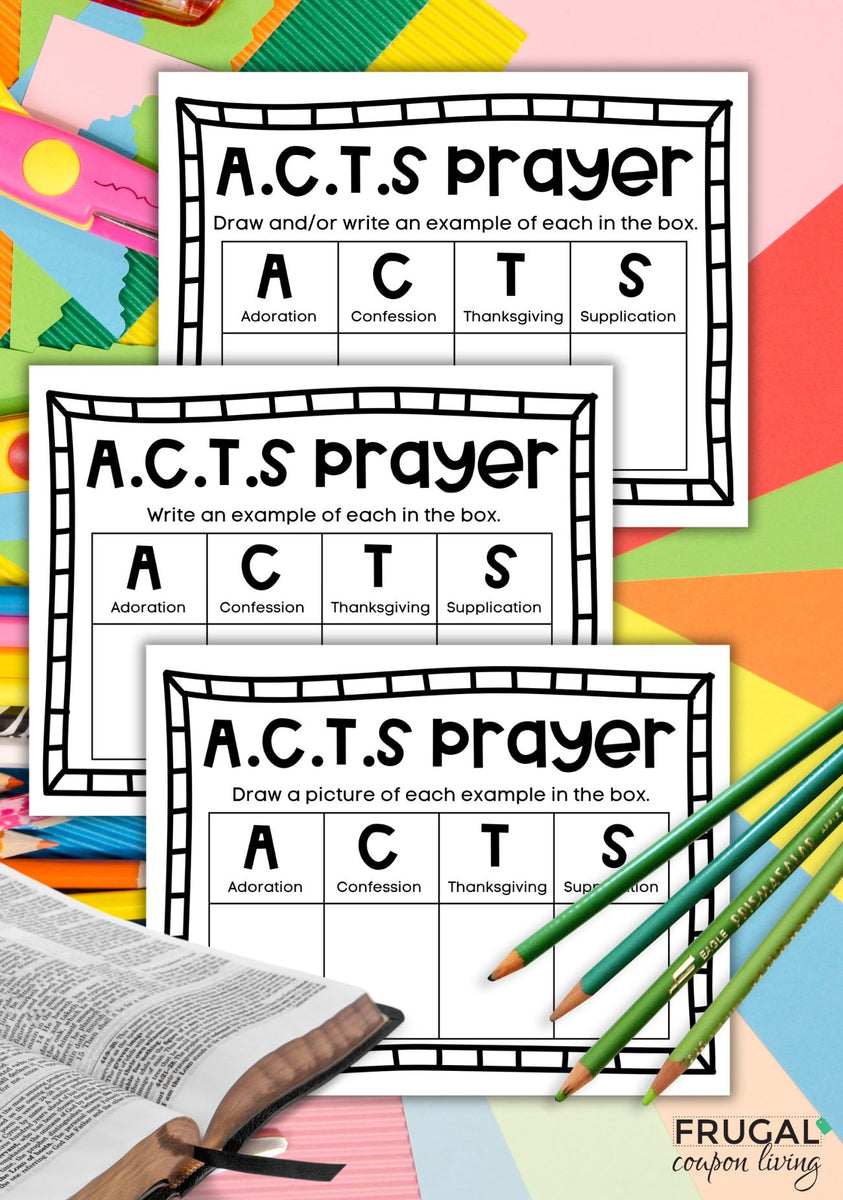 ACTS Prayer Method Printable Template for Kids and Adults – Frugal ...