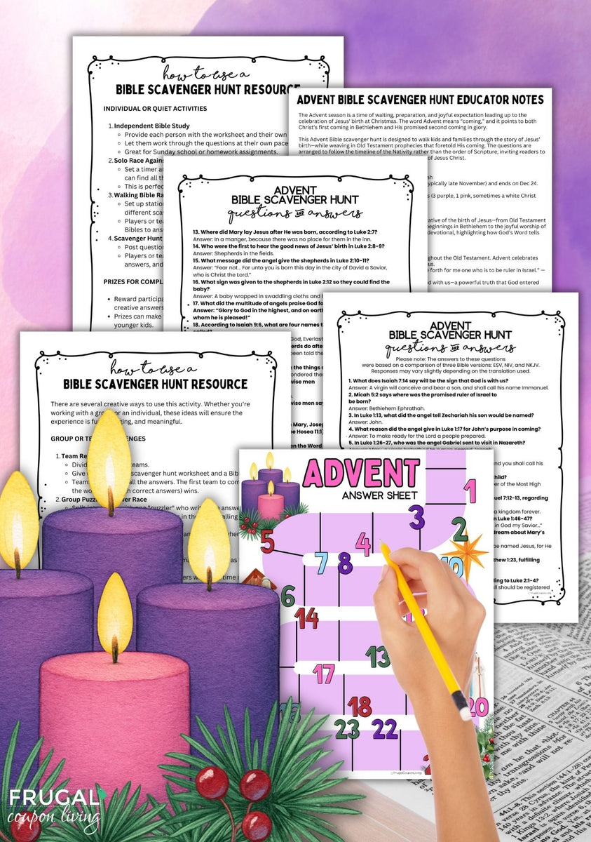 Advent Calendar Bible Scavenger Hunt Trivia Game - Christmas Trivia ...
