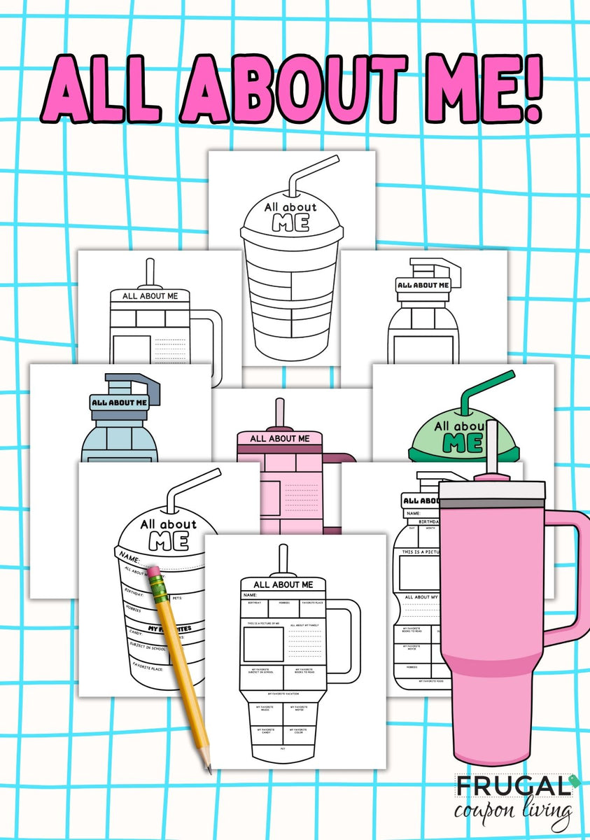 "All About Me" Water Bottle Worksheets – Back-to-School Printable ...