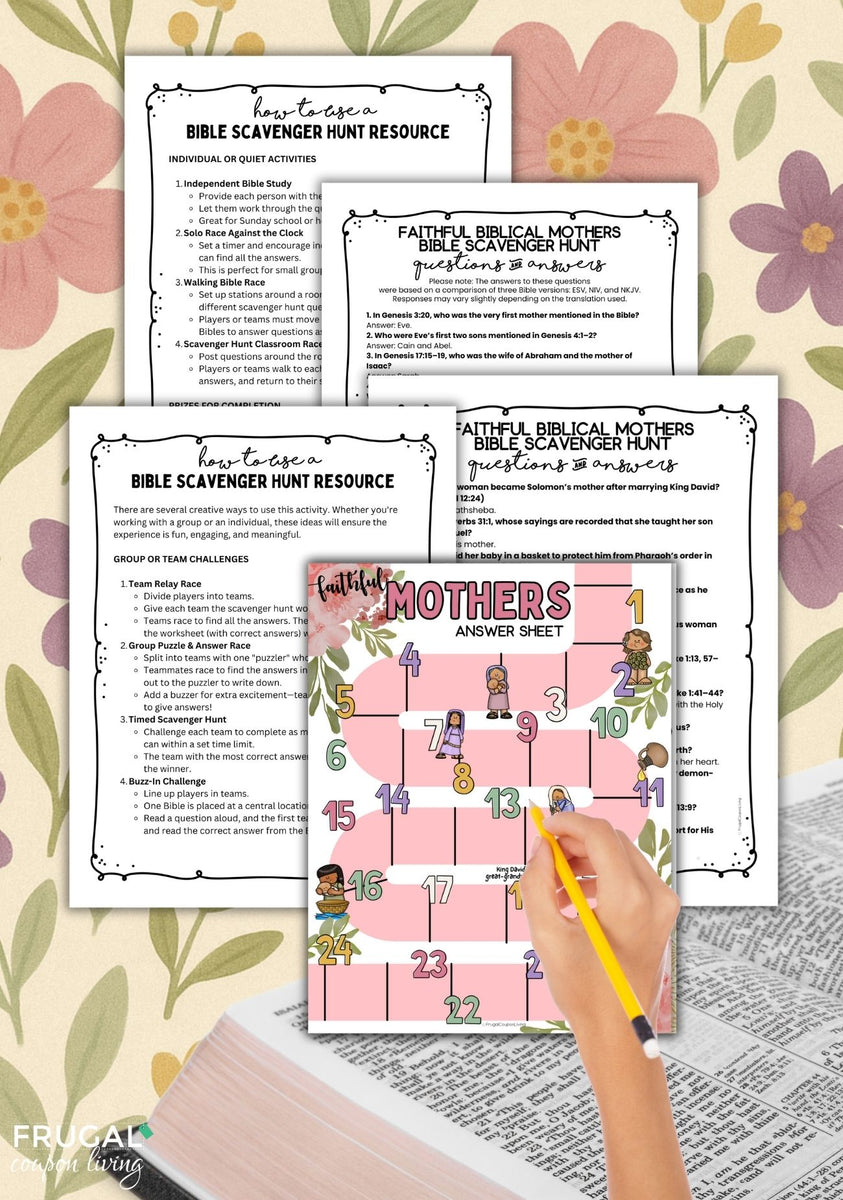 Faithful Moms Bible Scavenger Hunt - Women of the Bible Trivia – Frugal ...