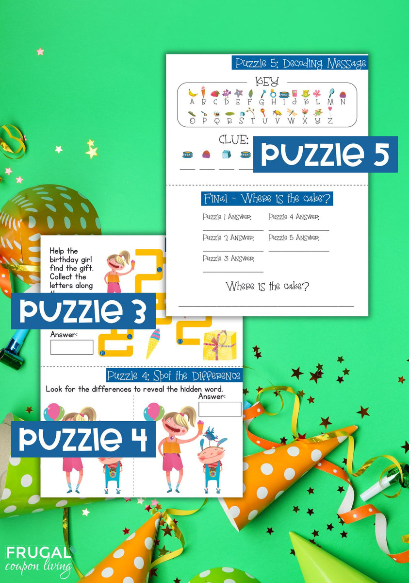 Mystery Birthday Party Set - The Missing Cake Printable Activity ...