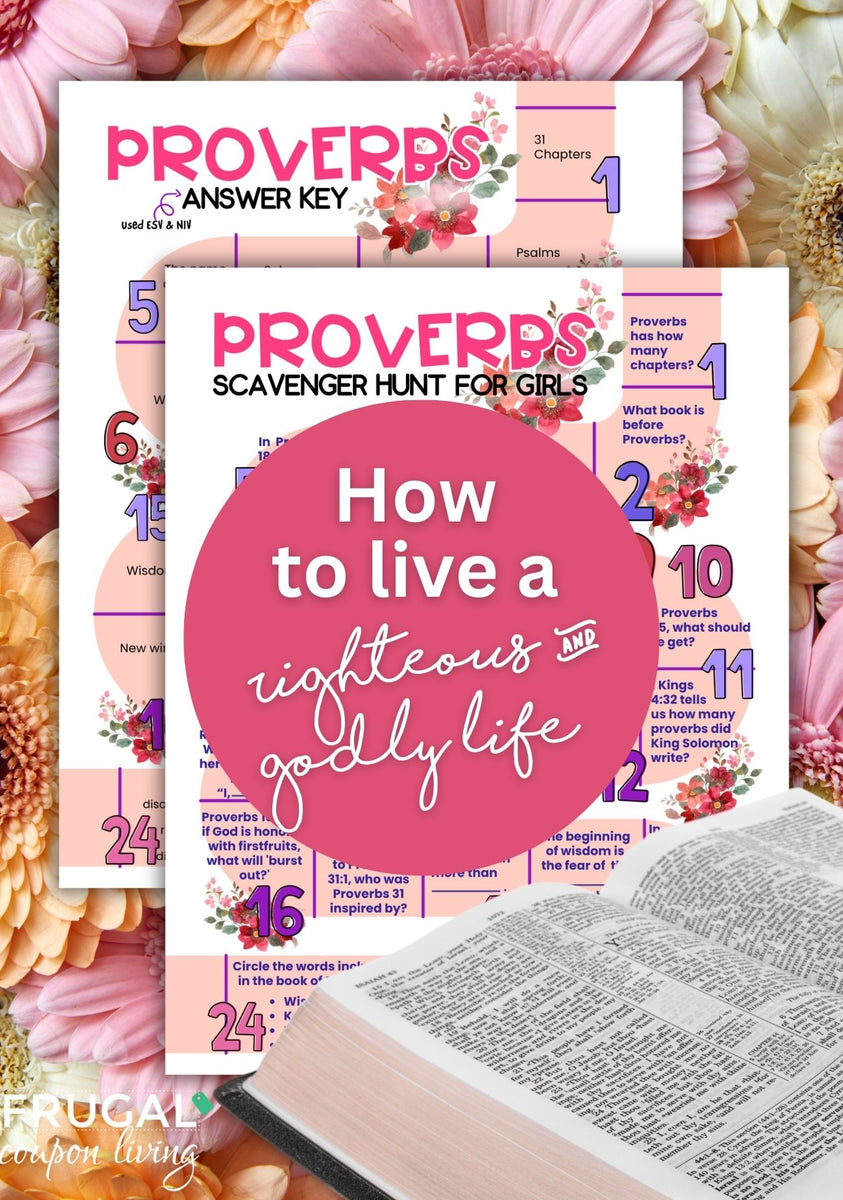 Proverbs Bible Scavenger Hunt Printable - Book of Proverbs Trivia ...