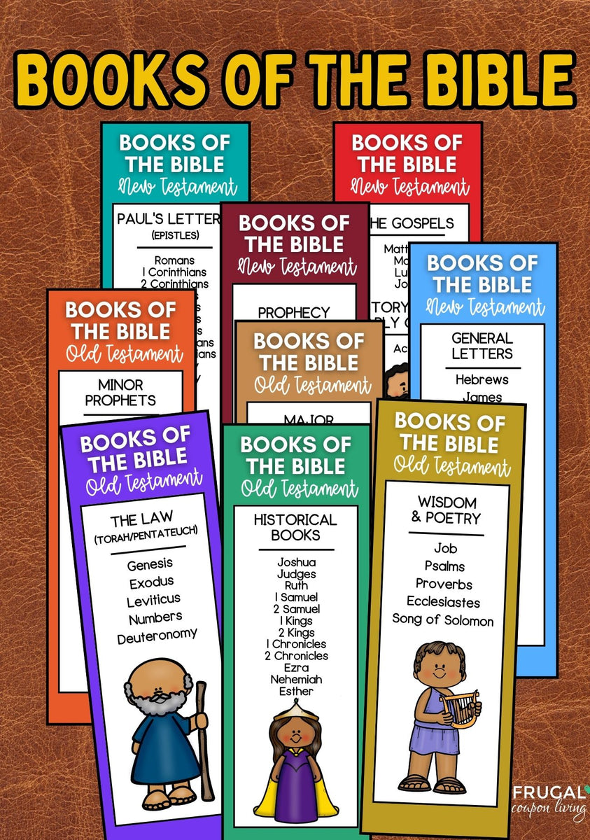 The 66 Books of the Bible Coloring Bookmark Set Divided into Sections ...