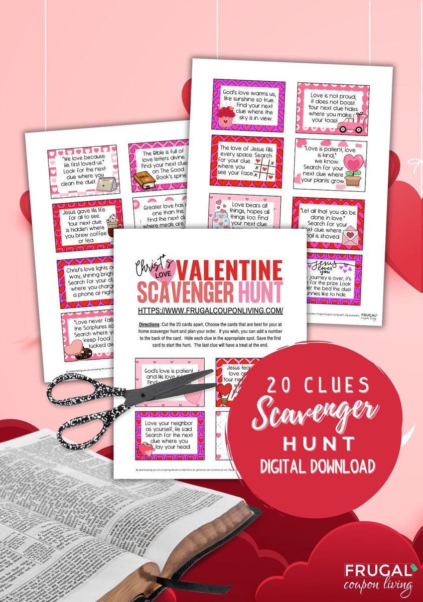 Christian Valentine's Day Scavenger Hunt about God's Love – Frugal ...