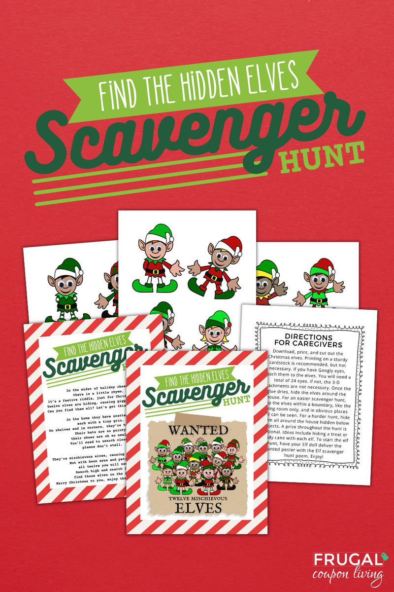 Hidden Elves Treasure Hunt Printable - Find 12 Elves in Your Home ...