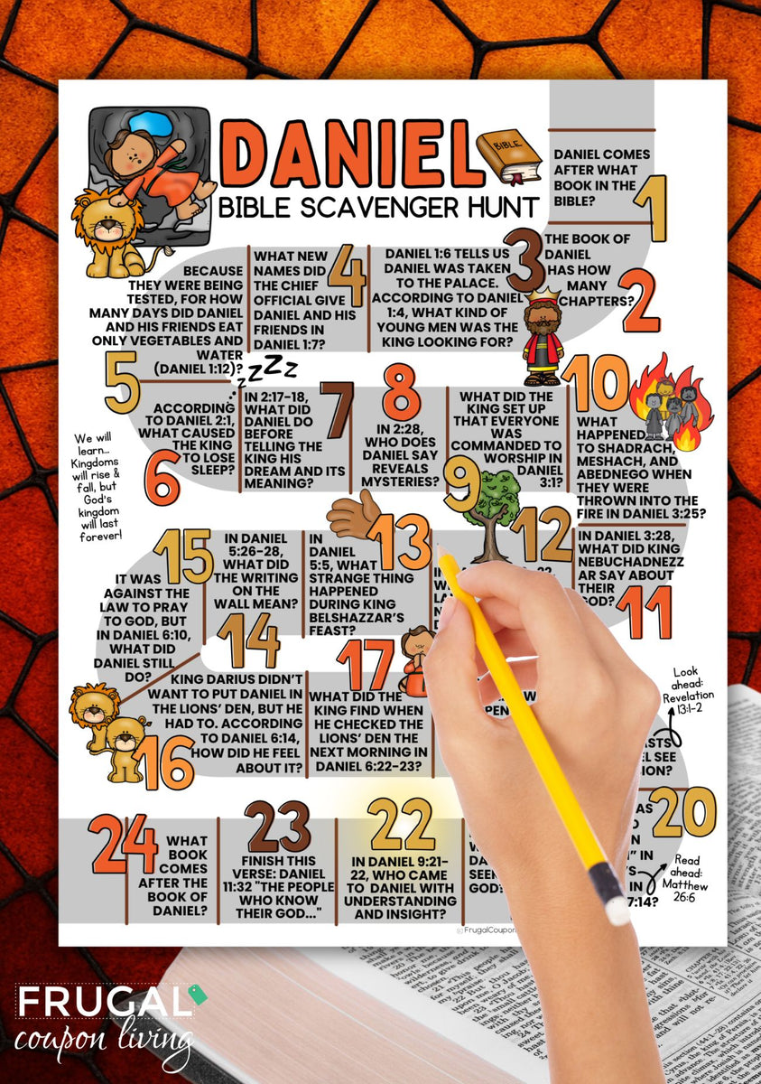 Daniel Bible Scavenger Hunt Printable - Old Testament Bible Trivia ...
