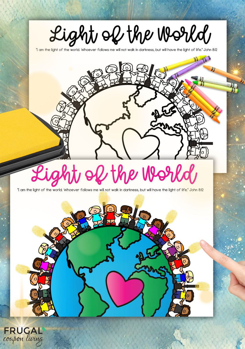Jesus is the Light of the World Fingerprint Art - Kids' Earth Day Craft ...