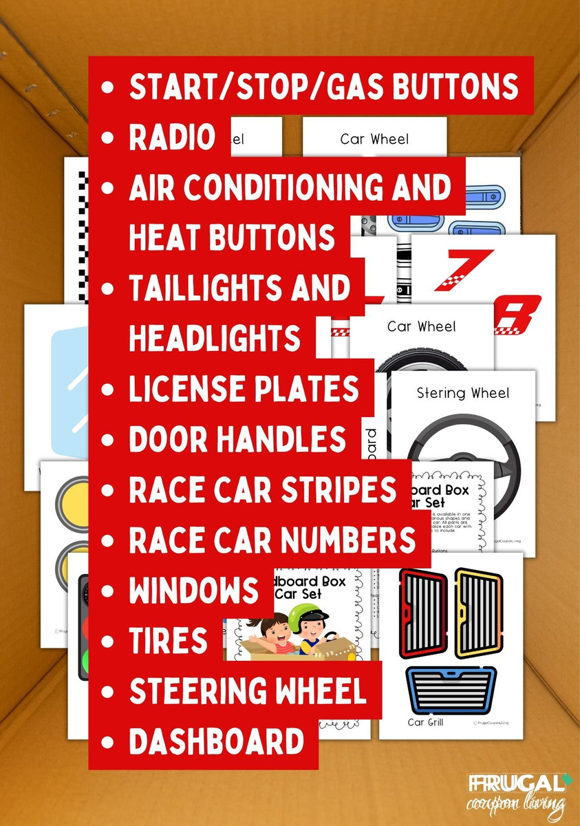 Cardboard Box Car Printables - Pretend Play for Kids! – Frugal Coupon ...