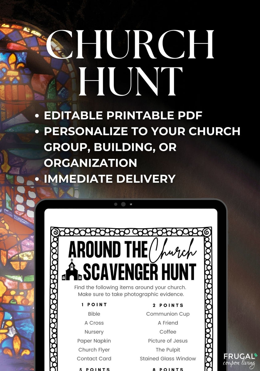 Church Scavenger Hunt Printable - Personalized this Editable PDF Game ...