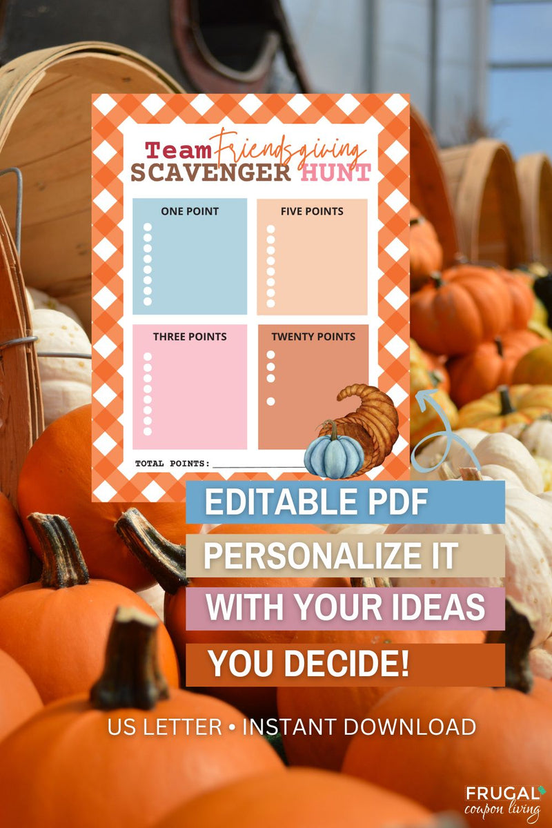 Friendsgiving Scavenger Hunt Printable - Large Group Games for Fall ...