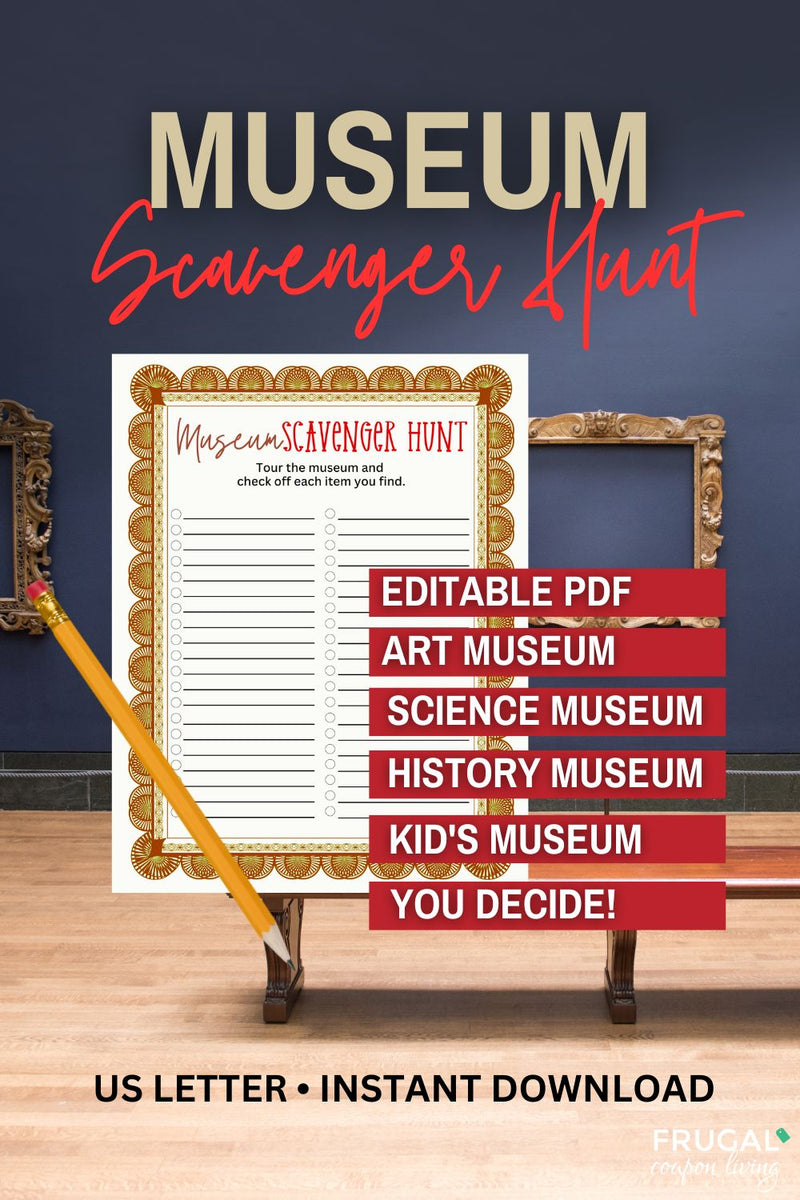 Museum Scavenger Hunt Printable - Art, History, Science, Children's ...