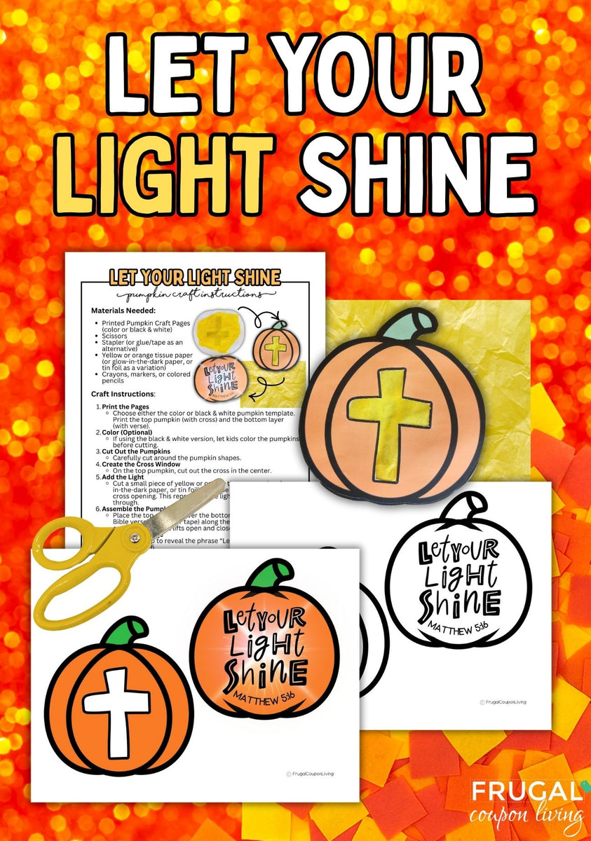 Let Your Light Shine Pumpkin Craft - Matthew 5:16 Halloween Activity ...