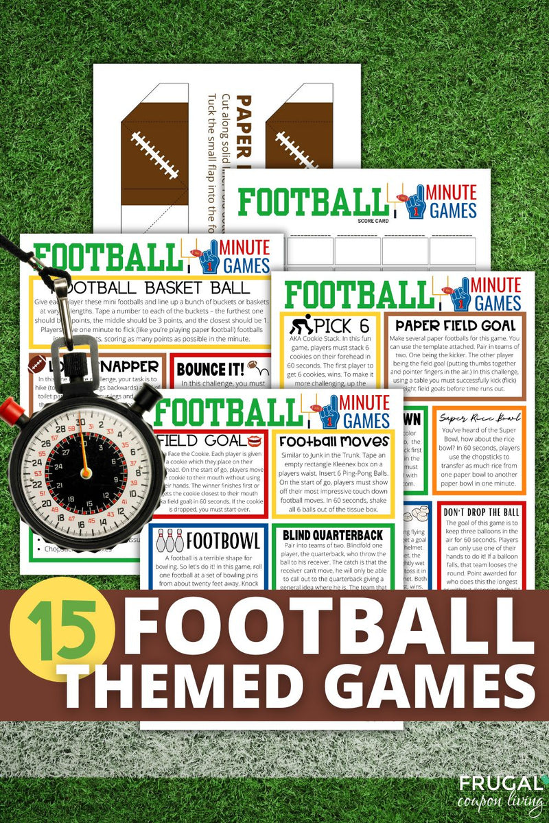 15 Super Football-Themed One Minute Games Printable PDF – Frugal Coupon ...
