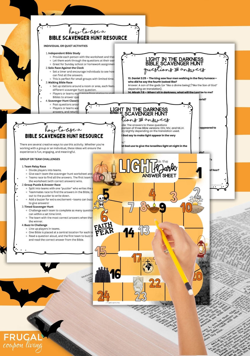 Christian Halloween Bible Scavenger Hunt Trivia Game for Fall – Frugal ...