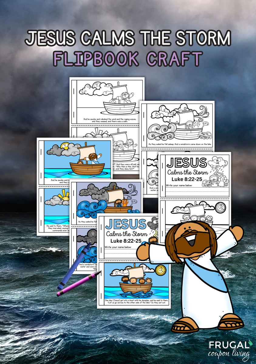 Jesus Calms the Storm Activity - Printable Flipbook for Kids to Color ...