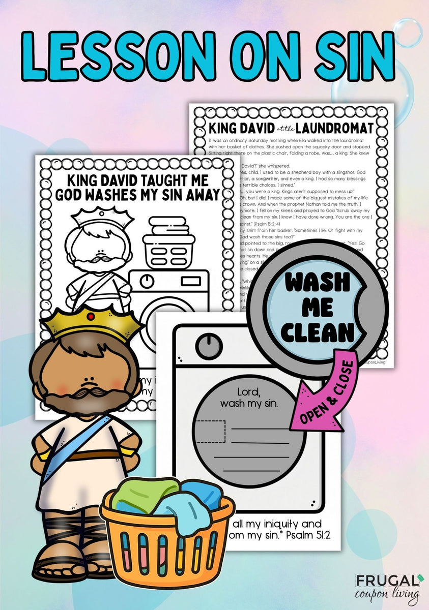 Printable King David Washing Machine Craft – Psalm 51 Bible Activity ...
