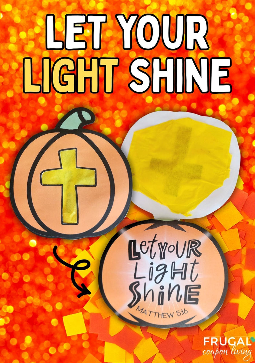 Let Your Light Shine Pumpkin Craft - Matthew 5:16 Halloween Activity ...