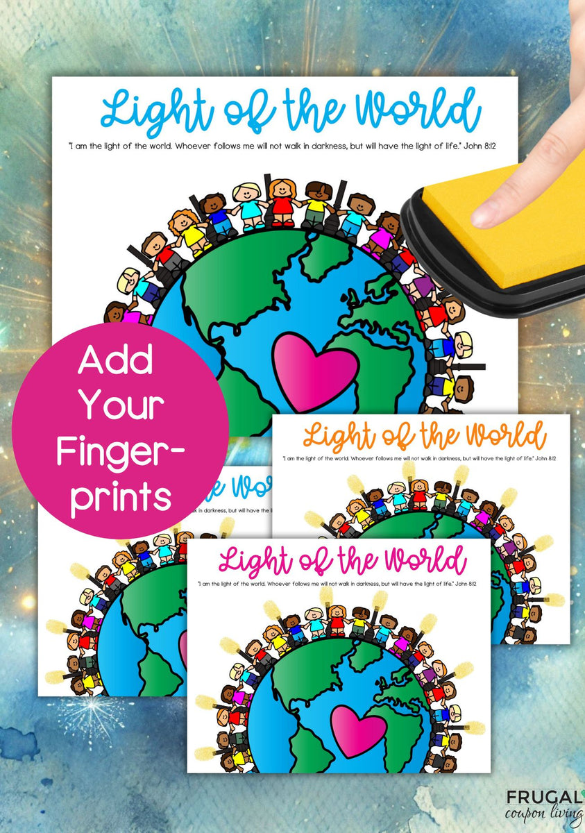 Jesus is the Light of the World Fingerprint Art - Kids' Earth Day Craft ...