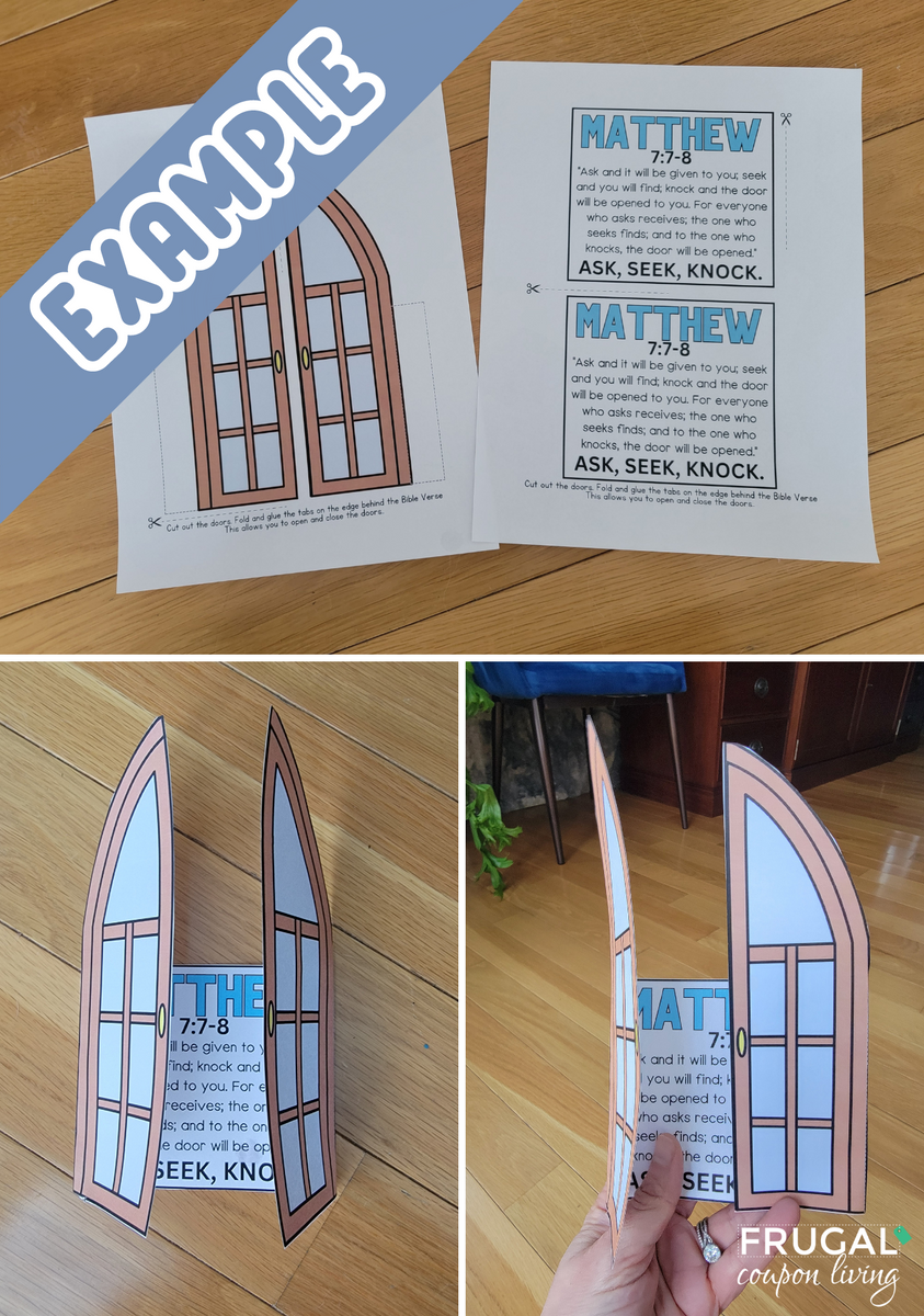 Ask, Seek, Knock: Kids' 3-D Door Craft Printable for Matthew 7:7-8 ...