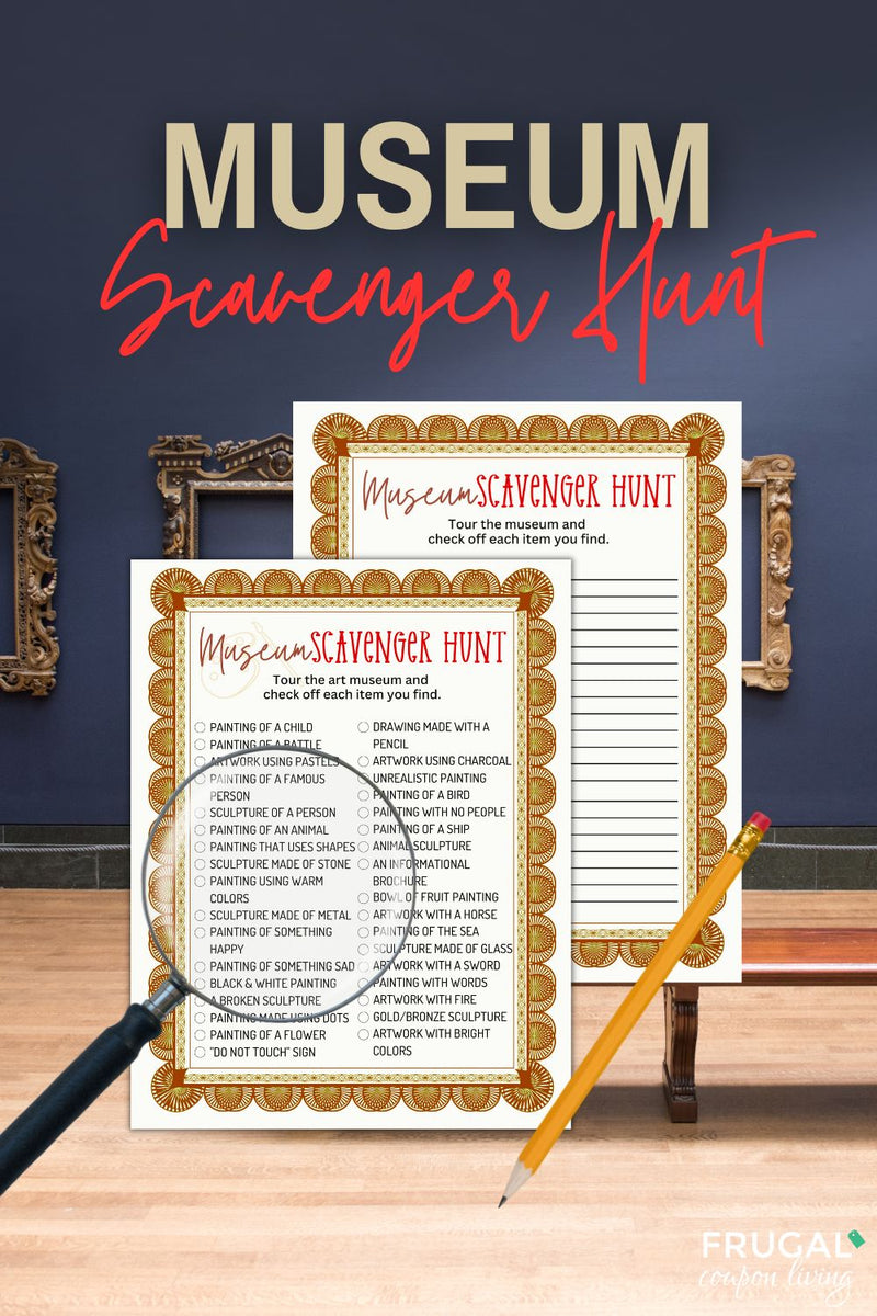 Museum Scavenger Hunt Printable - Art, History, Science, Children's ...
