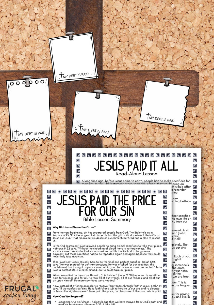 Jesus Became Sin Activity for Kids - Sin Lesson and Craft for Kids ...