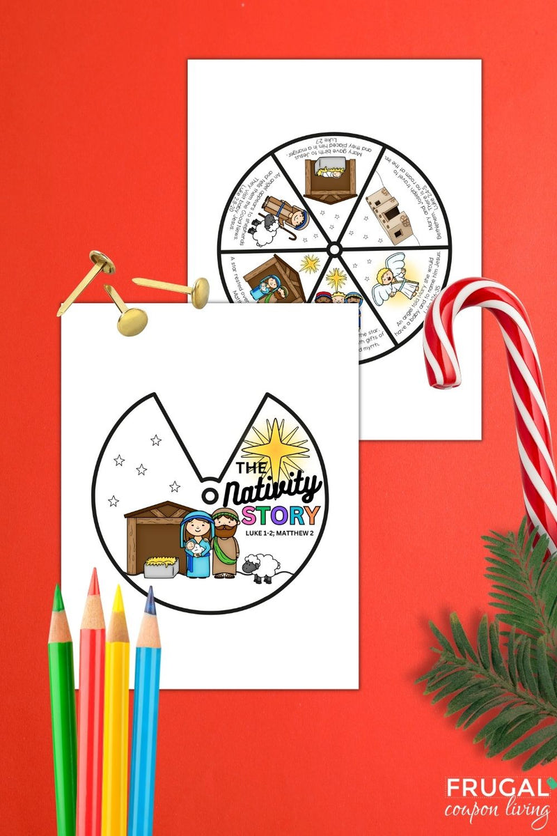 Christmas Story Craft - Printable Nativity Story Coloring Wheel ...
