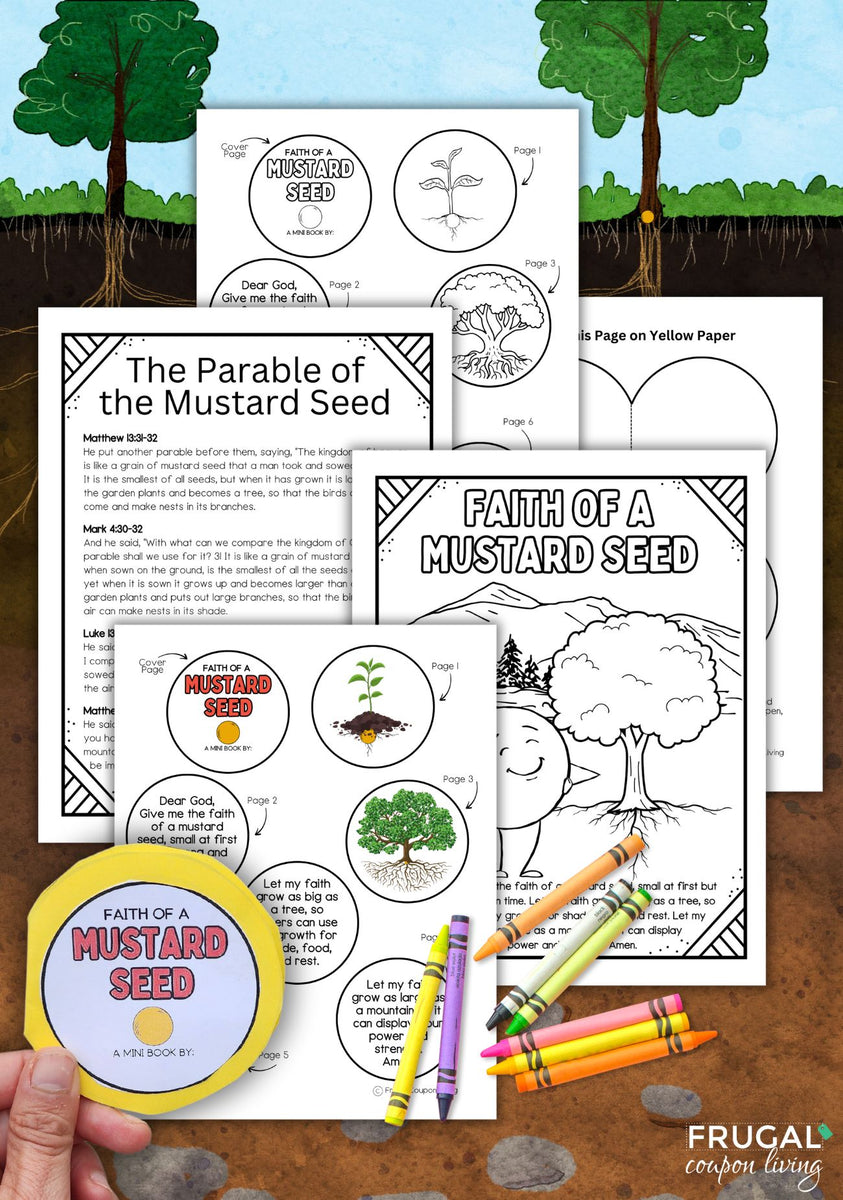 Parable of Jesus Faith of a Mustard Seed Craft Book & Coloring Page ...