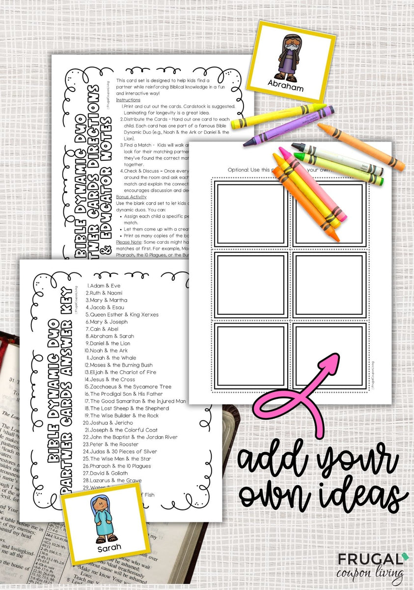Bible Partner Pairing Cards - Find a Partner Christian Classroom ...