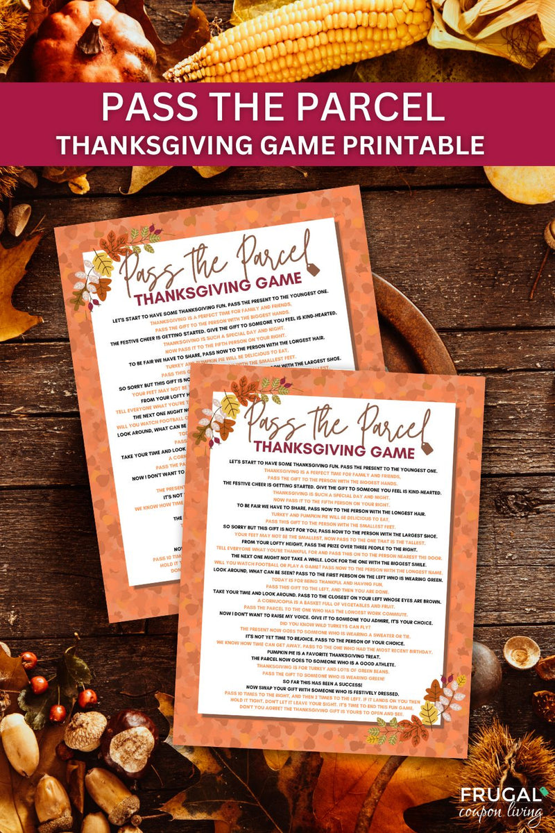 Pass the Parcel Thanksgiving Game Printable – Frugal Coupon Living