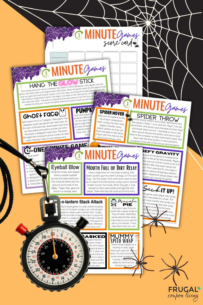 Halloween One Minute Games Printable for Group, Kids & Adults – Frugal ...