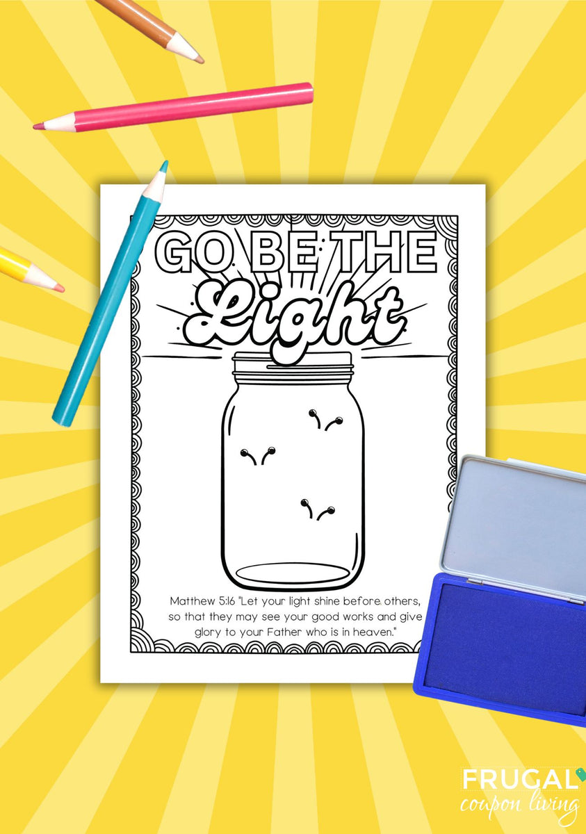 Light of the World Matthew 5:16 Bible Verse Coloring Page for Kids ...