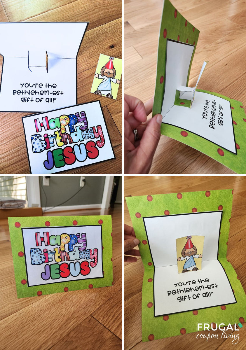Happy Birthday Jesus Card: 3-D Pop-Up Birthday Card Craft for Kids ...