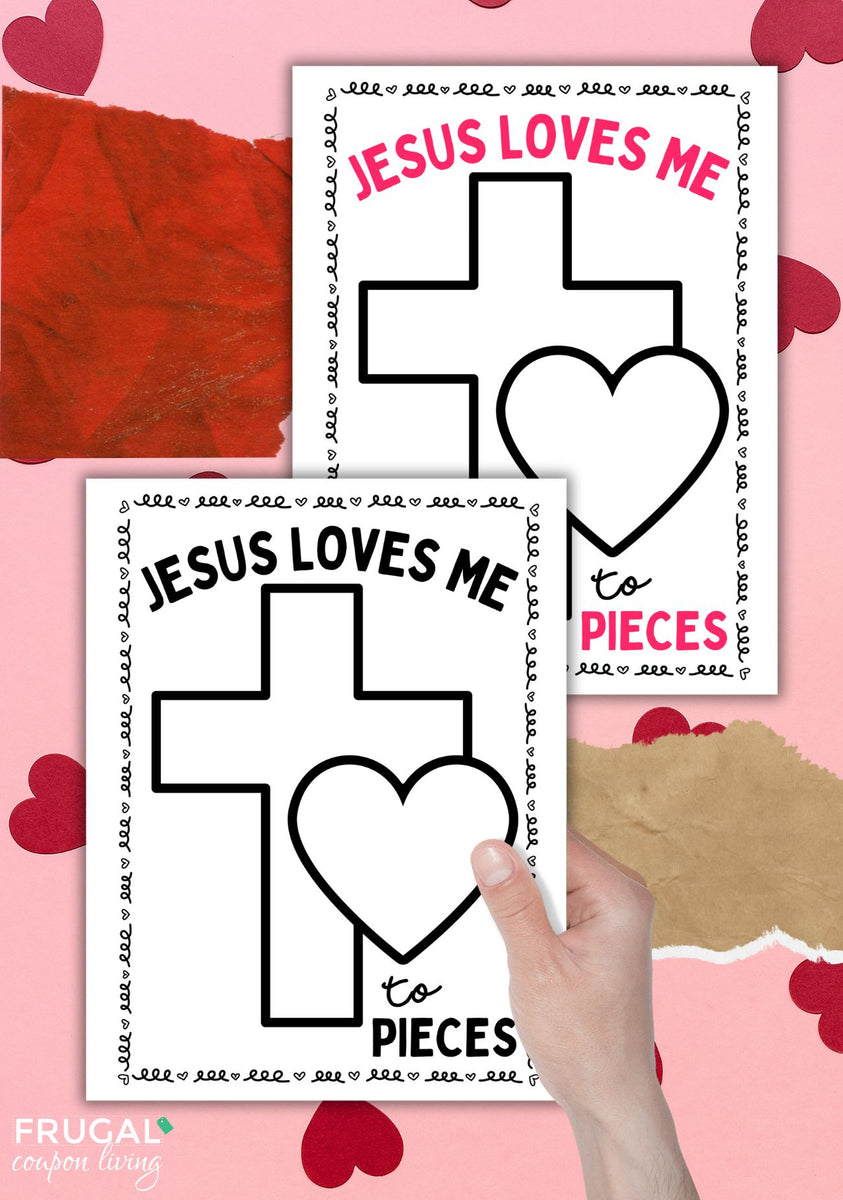 Jesus Loves Me to Pieces Mosiac Art Bible Craft for Valentien's Day ...