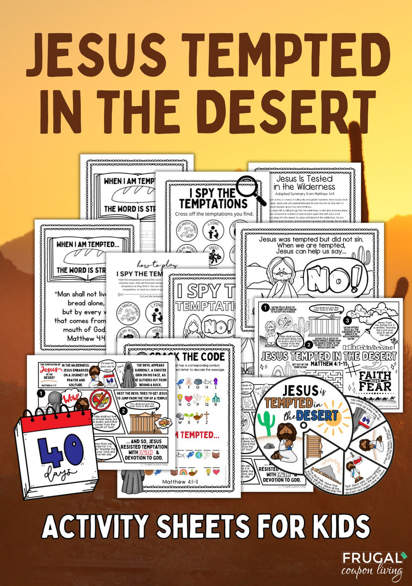 Jesus is Tempted in the Desert Activity Set for Kids - Print Now ...