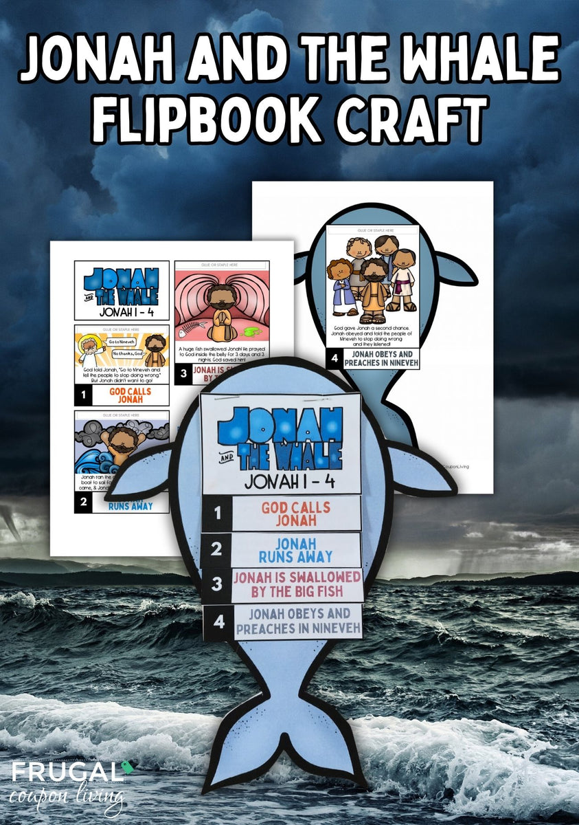 Cute Hands-On Jonah and the Whale Flipbook Bible Story Craft for Kids ...