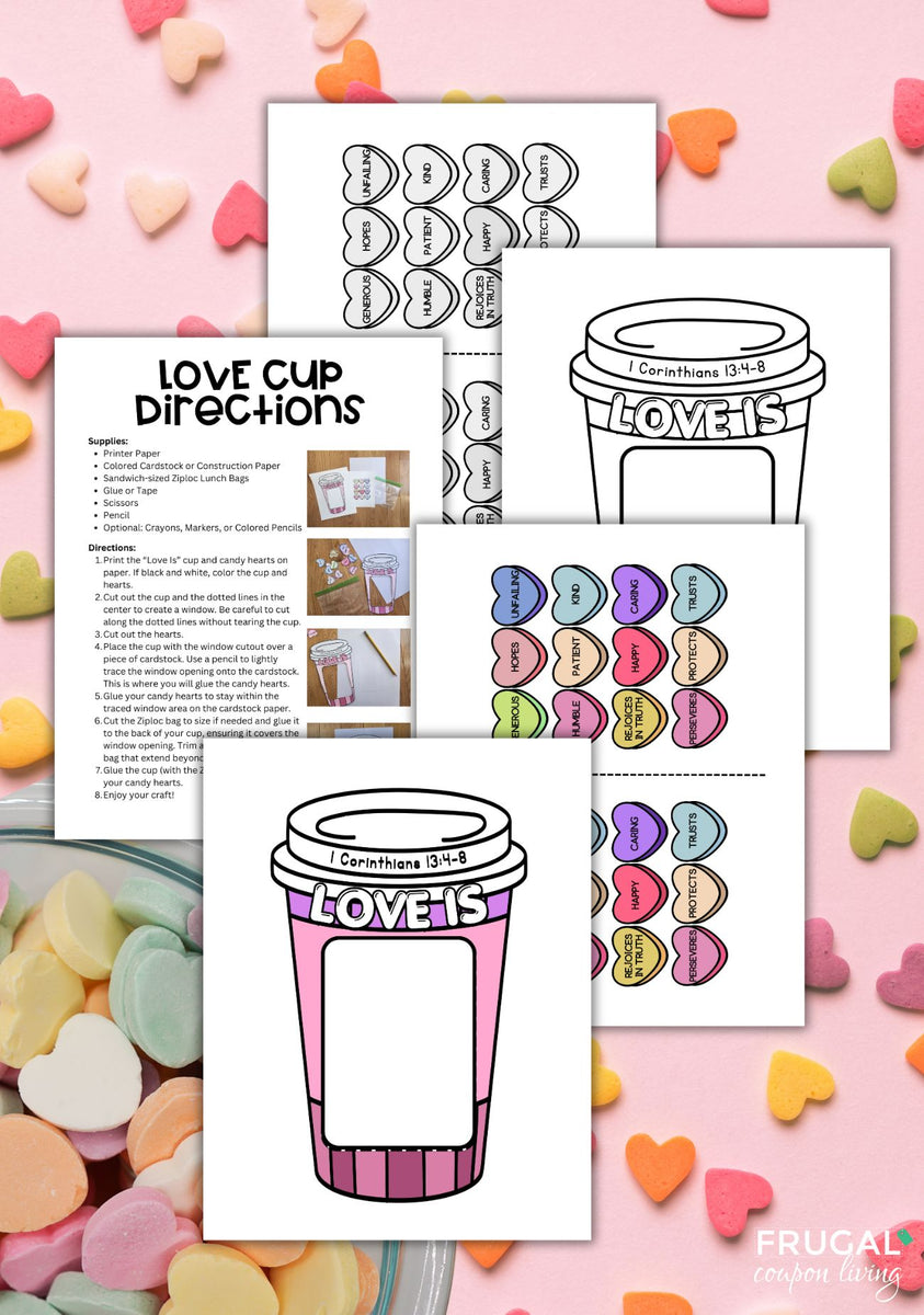 Candy Heart Cup Craft - "Love is" 1 Corinthians 13 Activity for Kids ...