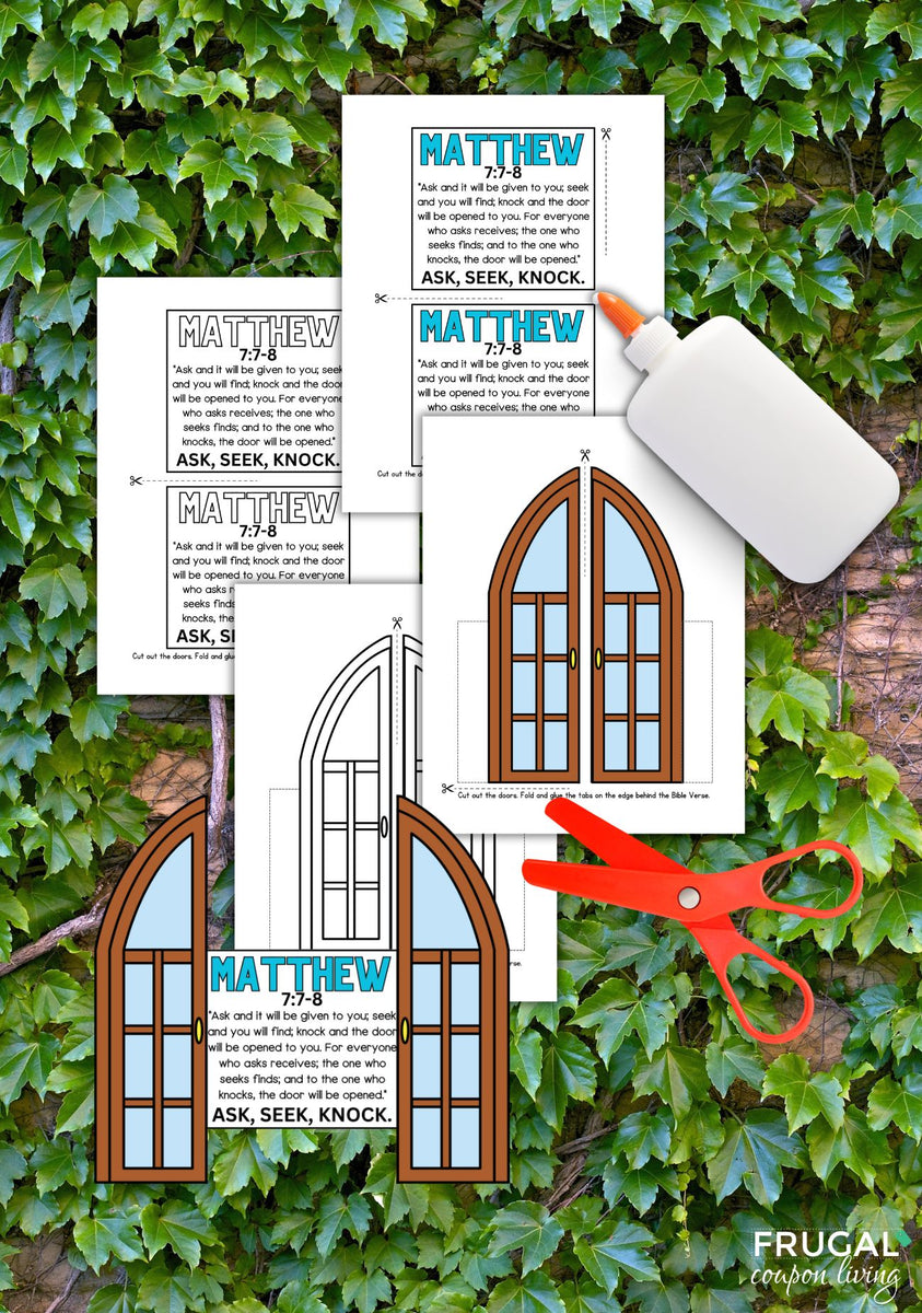 Ask, Seek, Knock: Kids' 3-D Door Craft Printable for Matthew 7:7-8 ...