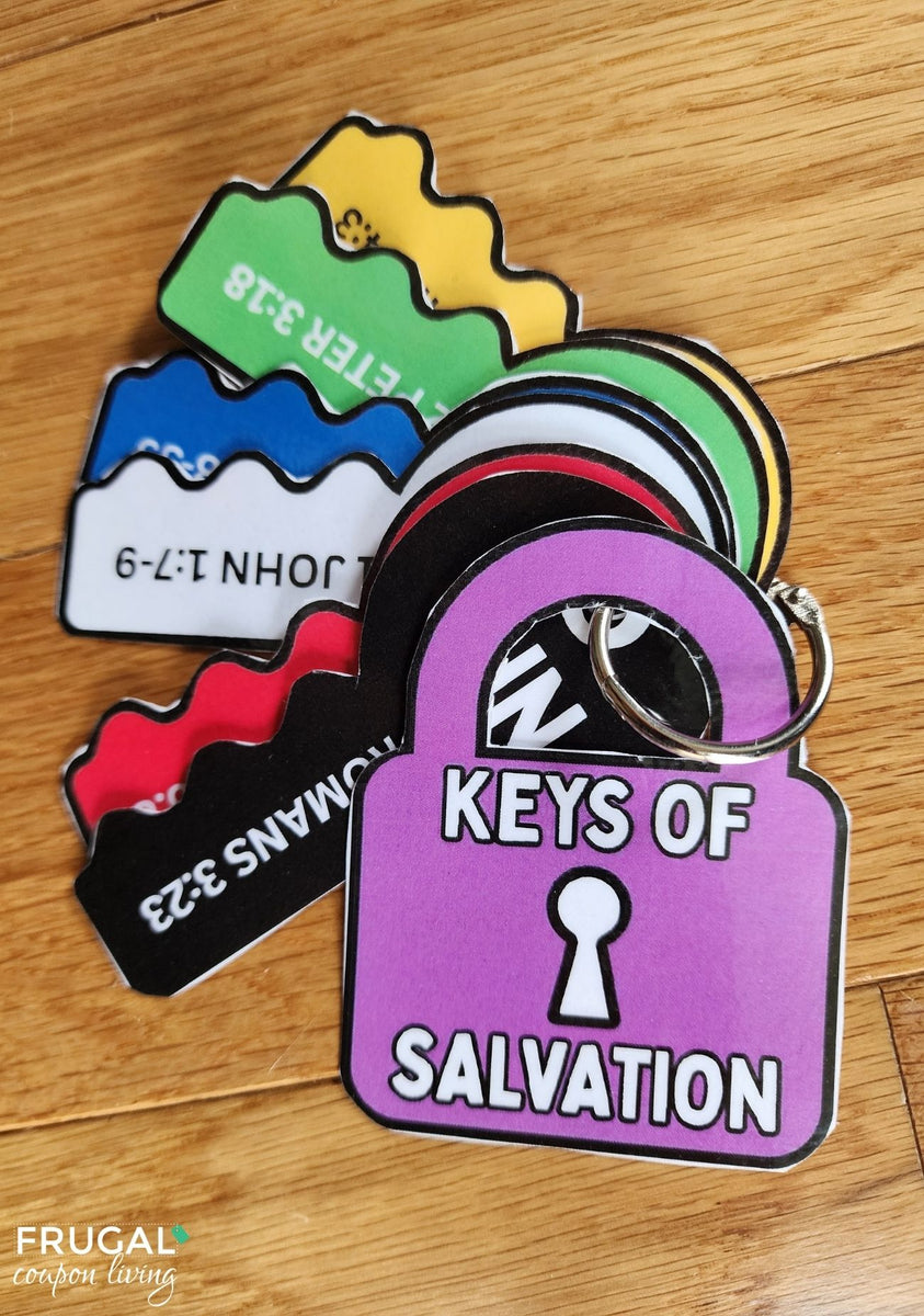 Keys of Salvation Craft - Color Gospel Activity for Kids – Frugal ...