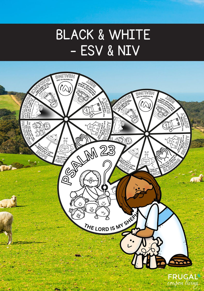 Adorable Psalm 23 Coloring Wheel for Kids – Frugal Coupon Living